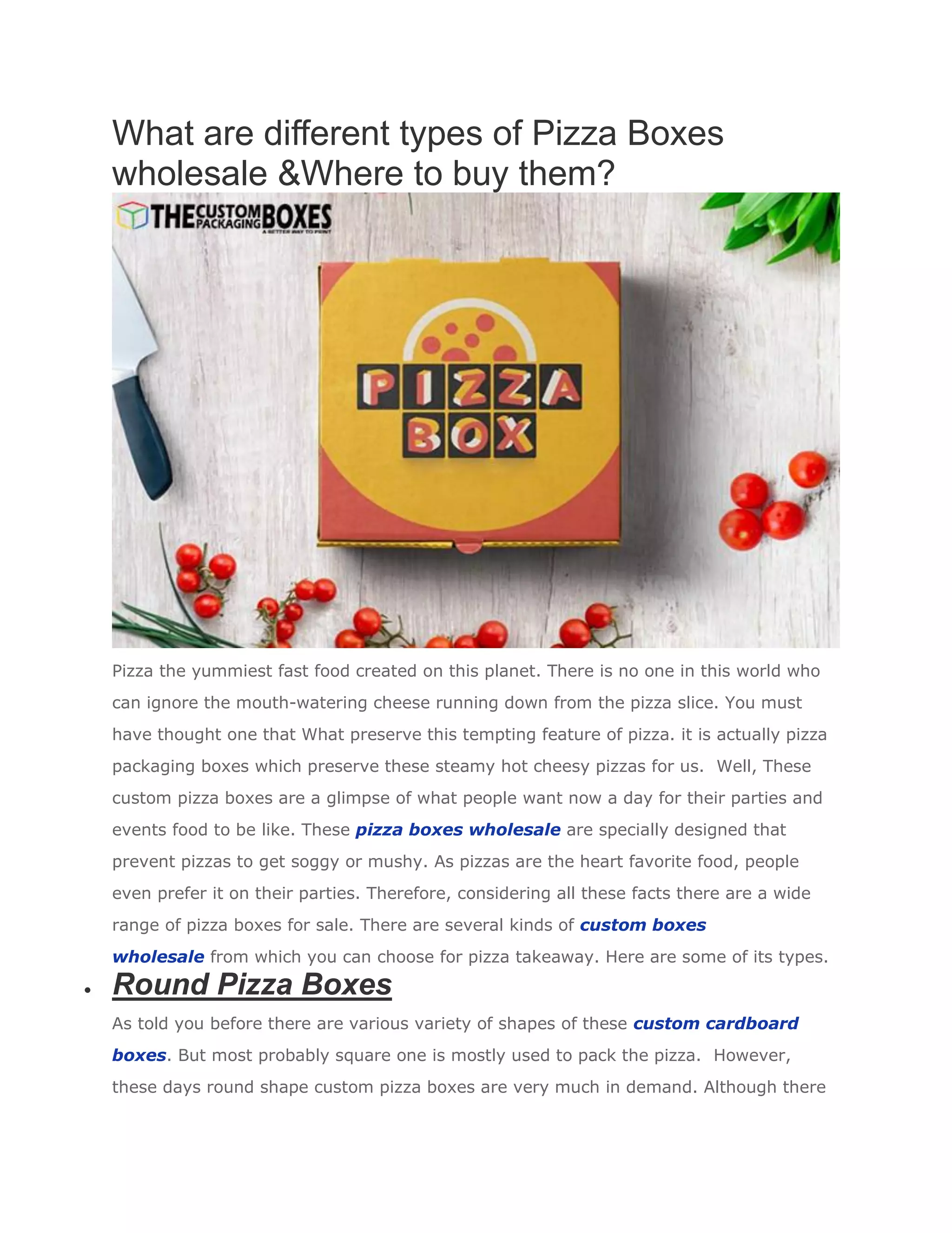 What are different types of pizza boxes wholesale | PDF