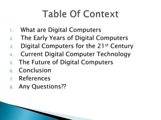 The Evolution Of Digital Computers | PPTX
