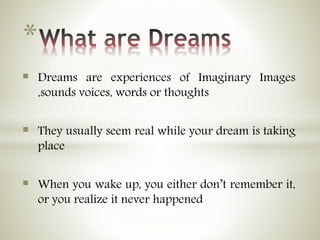 What are dreams | PPTX