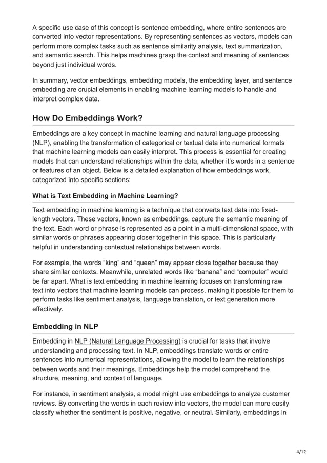 What are Embedding in Machine Learning.pdf | Artificial Intelligence | Technology & Computing