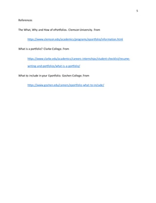 What are e portfolios final | PDF