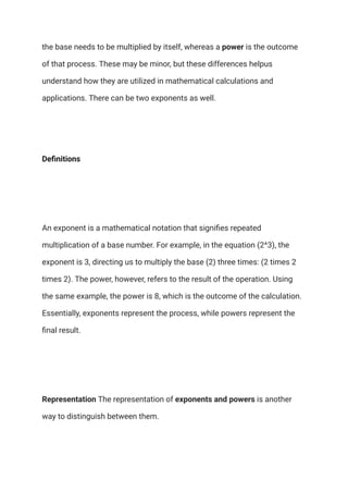 What are Exponents and Powers? Definitions, Rules, and Examples | PDF