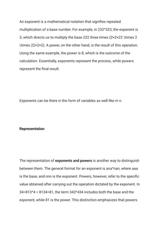What are Exponents and Powers? Definitions, Rules, and Examples | PDF