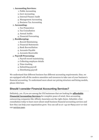 What are Financial Accounting Services and What services are rendered ...