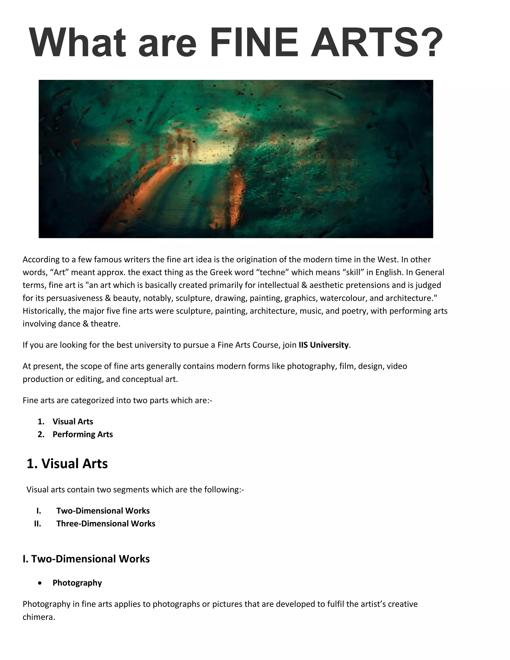 What are fine arts | PDF | Painting | Arts and Crafts