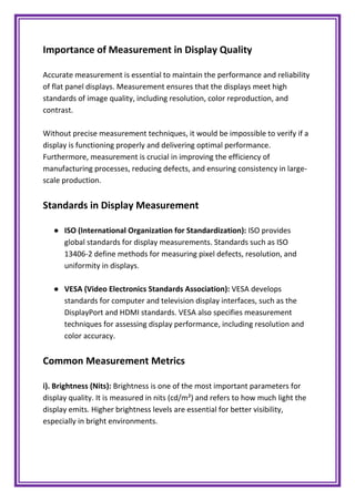 What are Flat Panel Displays Types, Components and Measurement - VIEW.pdf