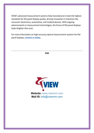 What are Flat Panel Displays Types, Components and Measurement - VIEW.pdf