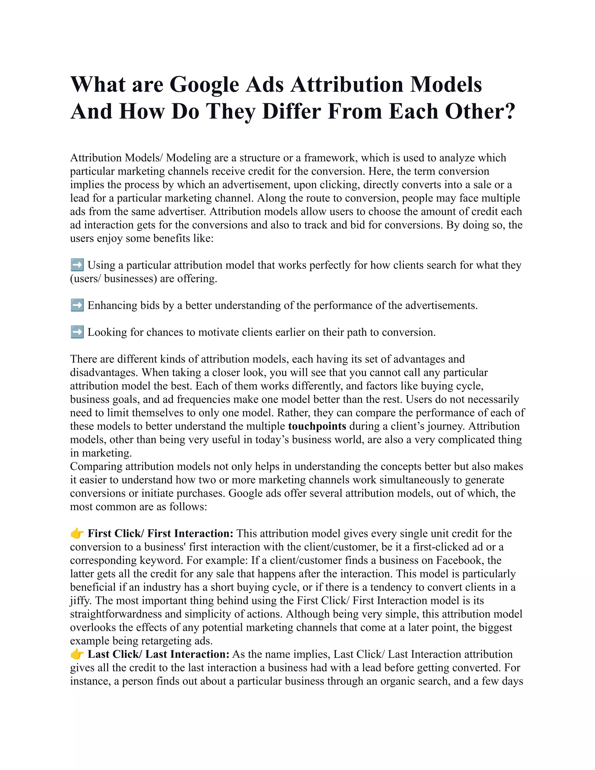 What are Google Ads Attribution Models And How Do They Differ From Each ...