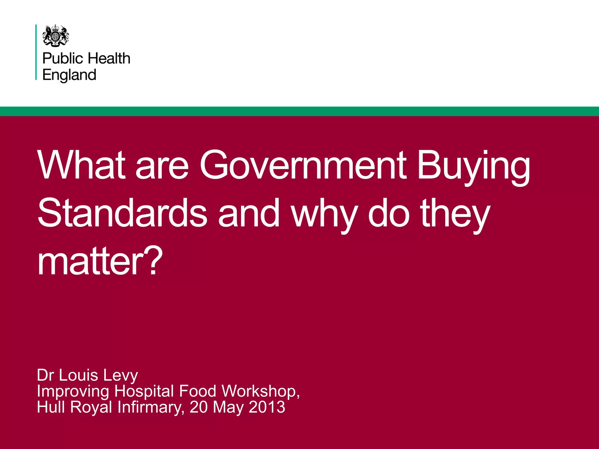 What are government buying standards and why do they matter | PDF