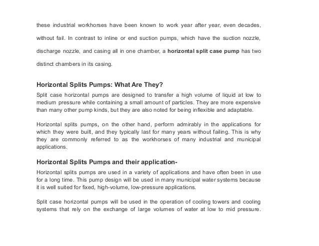 What Are Horizontal Split Pumps and Their Applications? | PDF