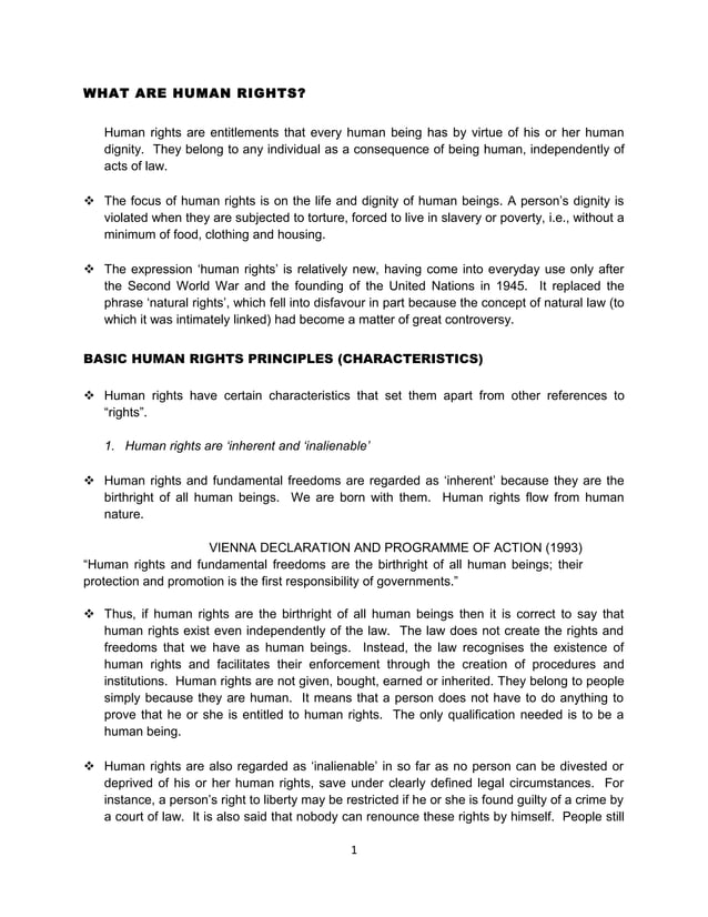 What are human rights | PDF