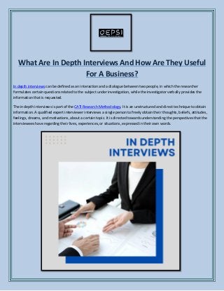What Are In Depth Interviews And How Are They Useful For A Business.pdf