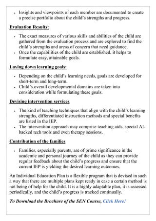 What are Individual Education Plans for preschool | PDF