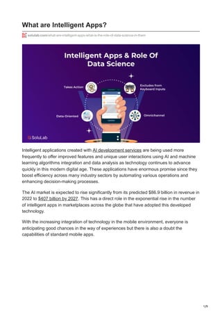 What are intelligent apps? What is the role of data science in them? | PDF | Computer Software ...