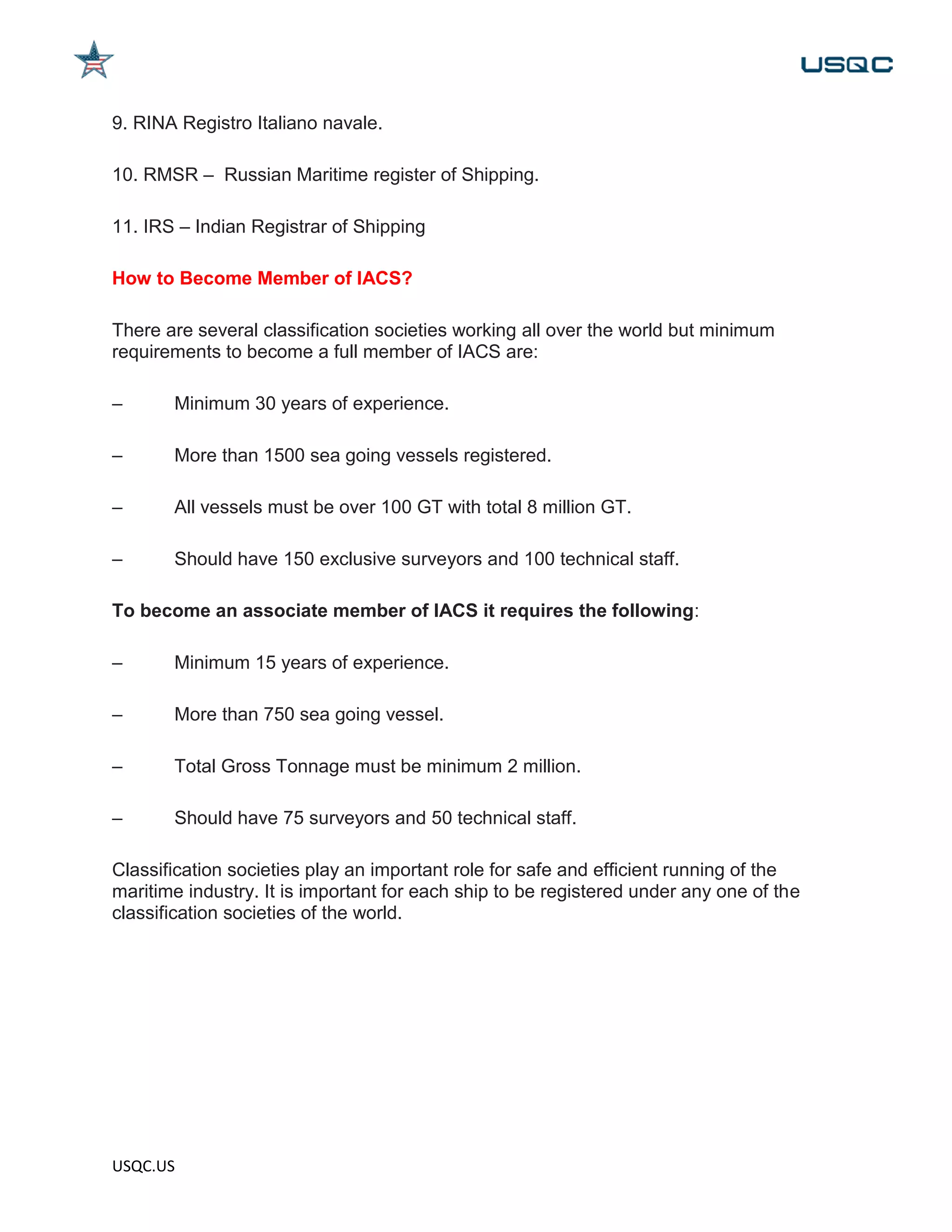 What are international classification society | PDF