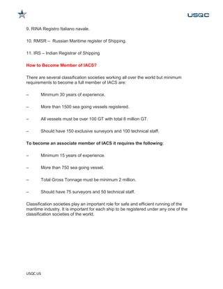 What are international classification society | PDF | Cruises | Travel Type