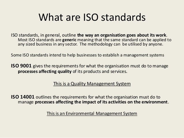 What are ISO standards - a general overview