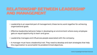 What are Leadership and Management | PPTX