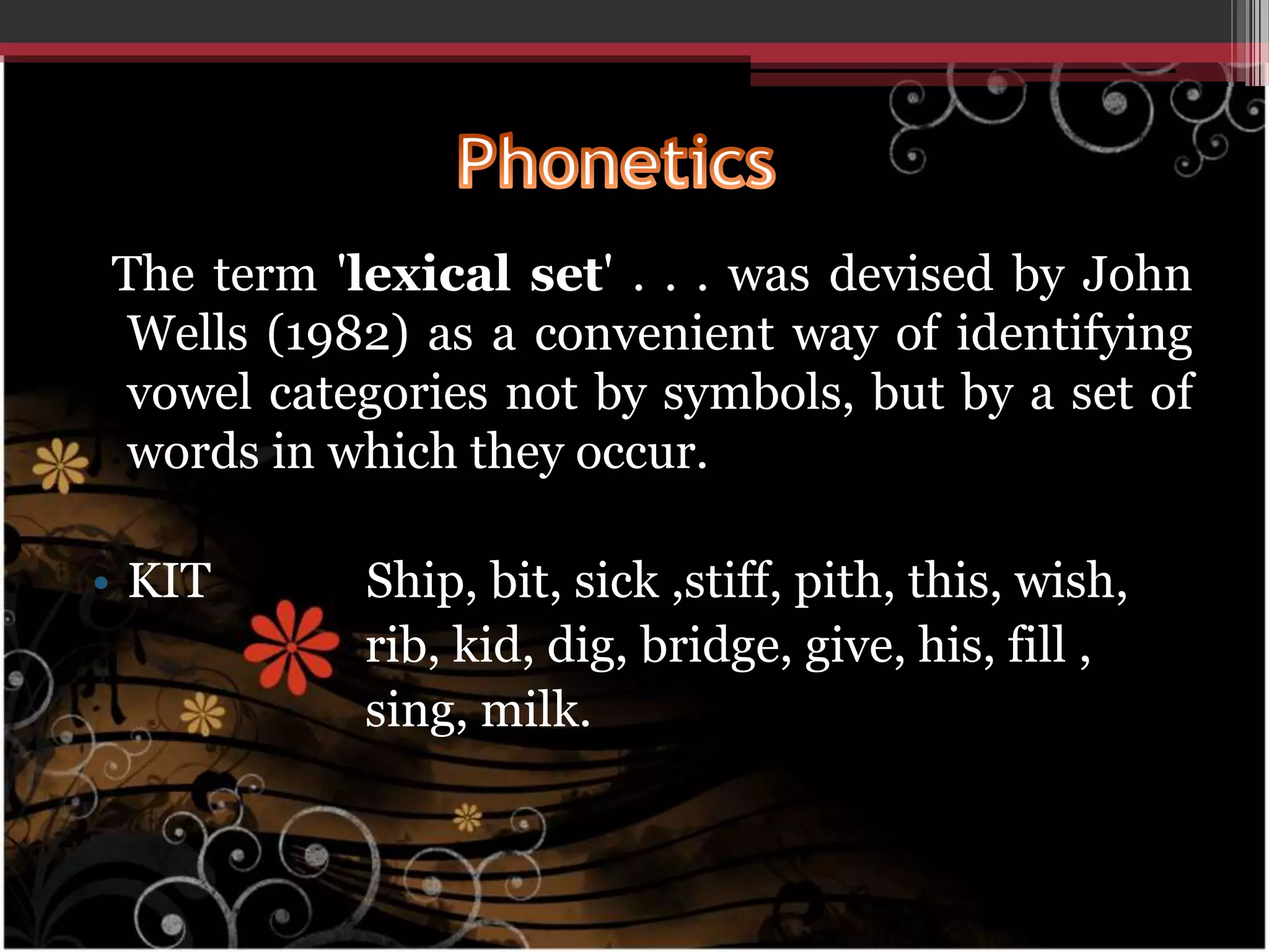 What are lexical sets | PPTX
