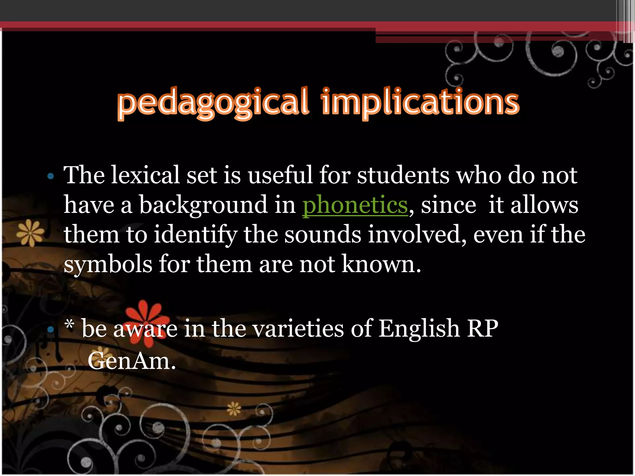 What are lexical sets | PPTX
