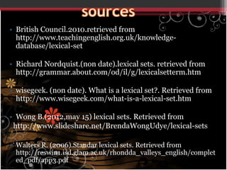 What are lexical sets | PPTX