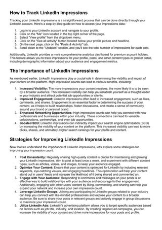 What are LinkedIn Impressions_ A Comprehensive Guide for Professionals ...