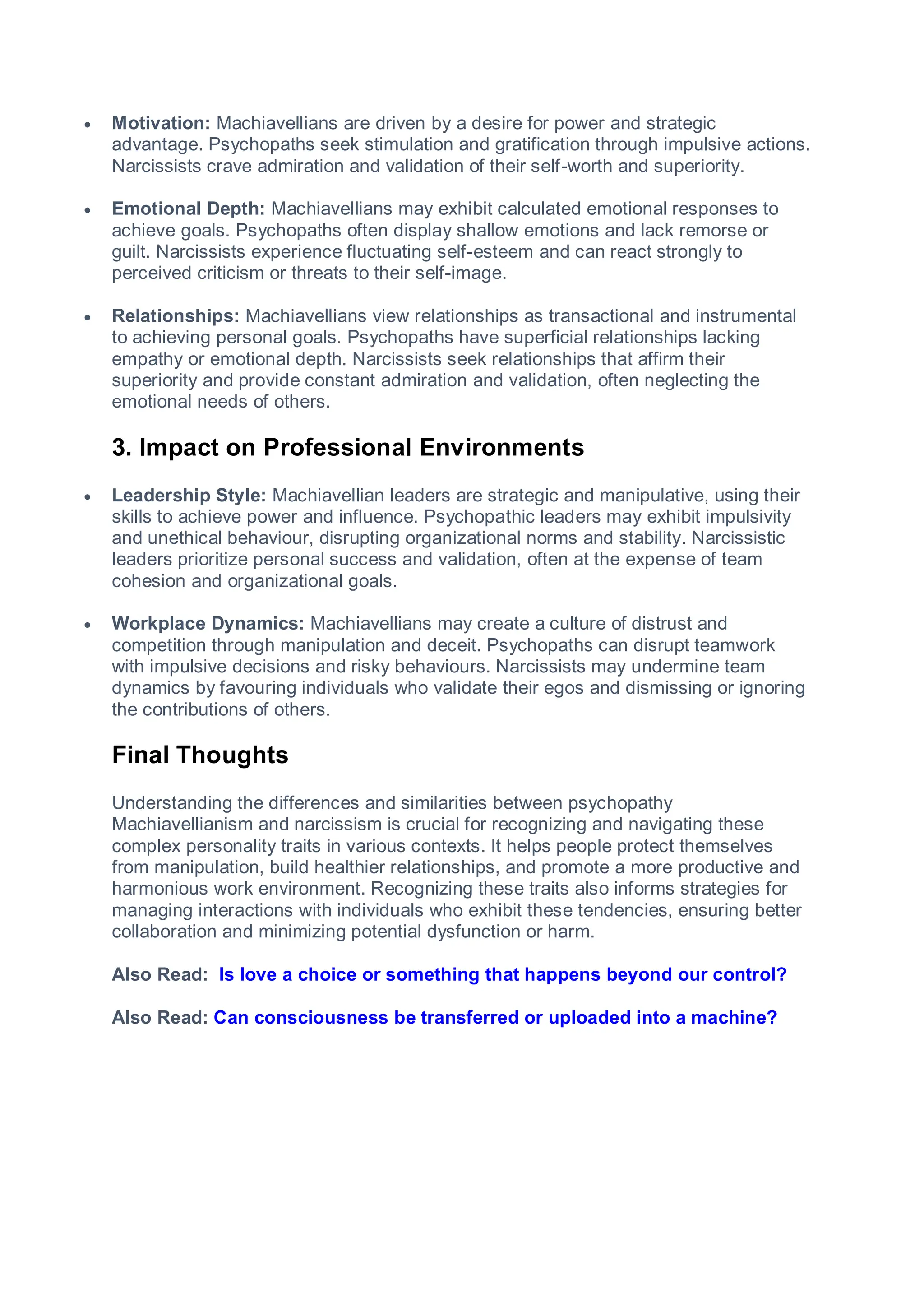 What Are Machiavellianism, Psychopathy, and Narcissism? | PDF