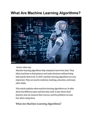 What Are Machine Learning Algorithms_.pdf
