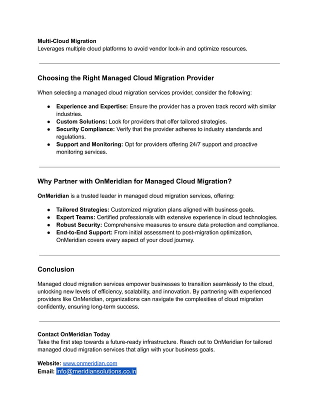 What Are Managed Cloud Migration Services and Why Are They Important? | PDF