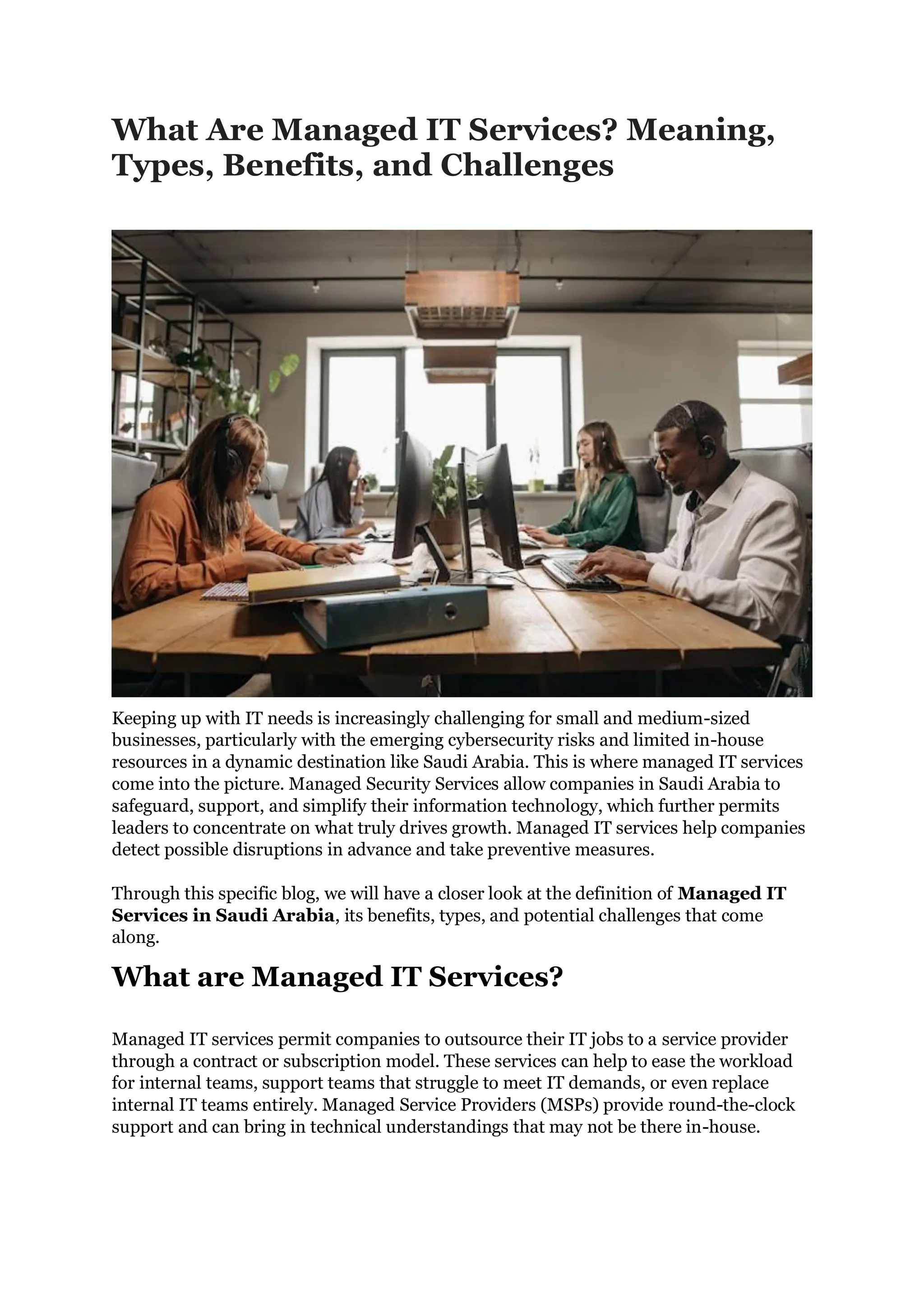 What Are Managed IT Services? Meaning, Types, Benefits, and Challenges ...