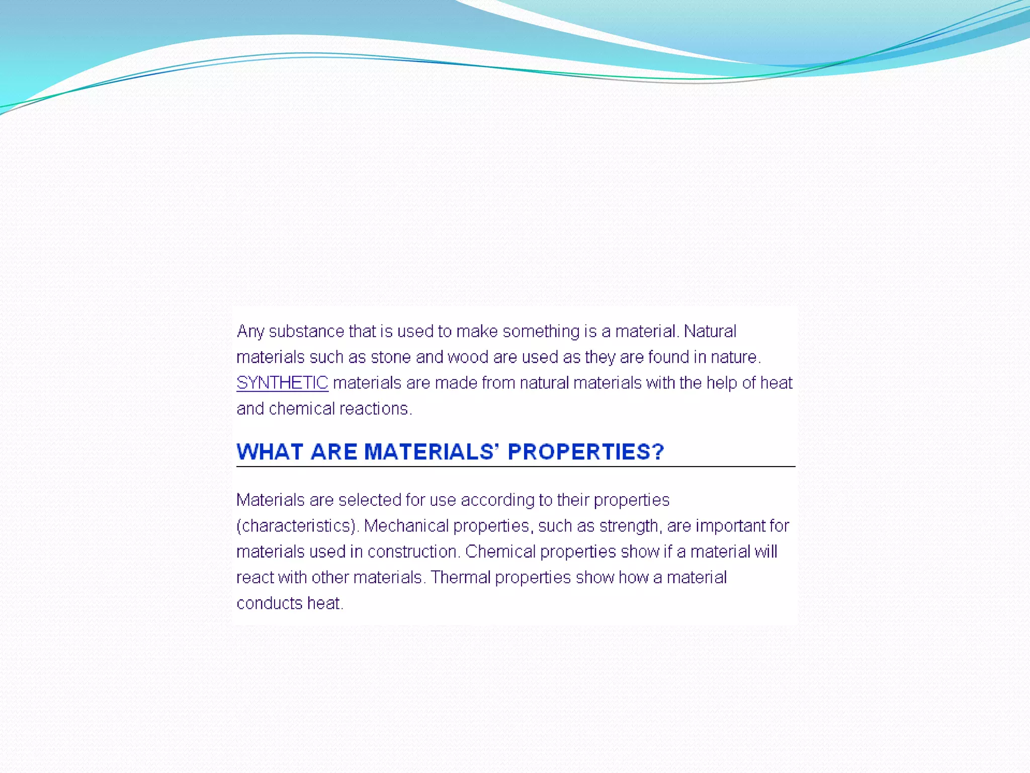 What are materials | PPTX