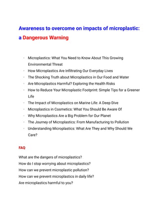 What are microplastics- Sources of microplastics, Microplastics ...