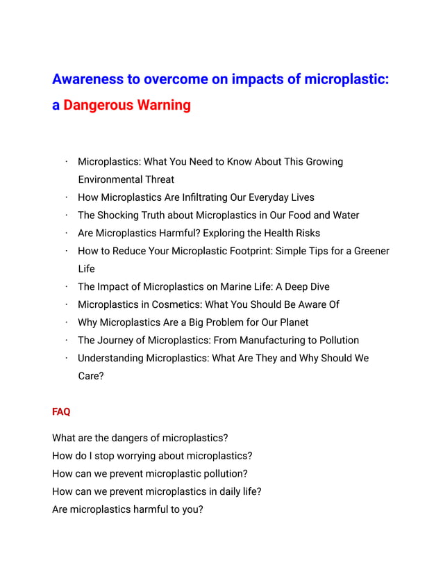 What are microplastics- Sources of microplastics, Microplastics ...