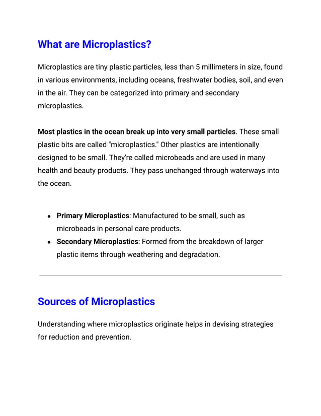 What are microplastics- Sources of microplastics, Microplastics Products, Side effects of ...