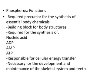 Essential minerals that the body needs.ppt