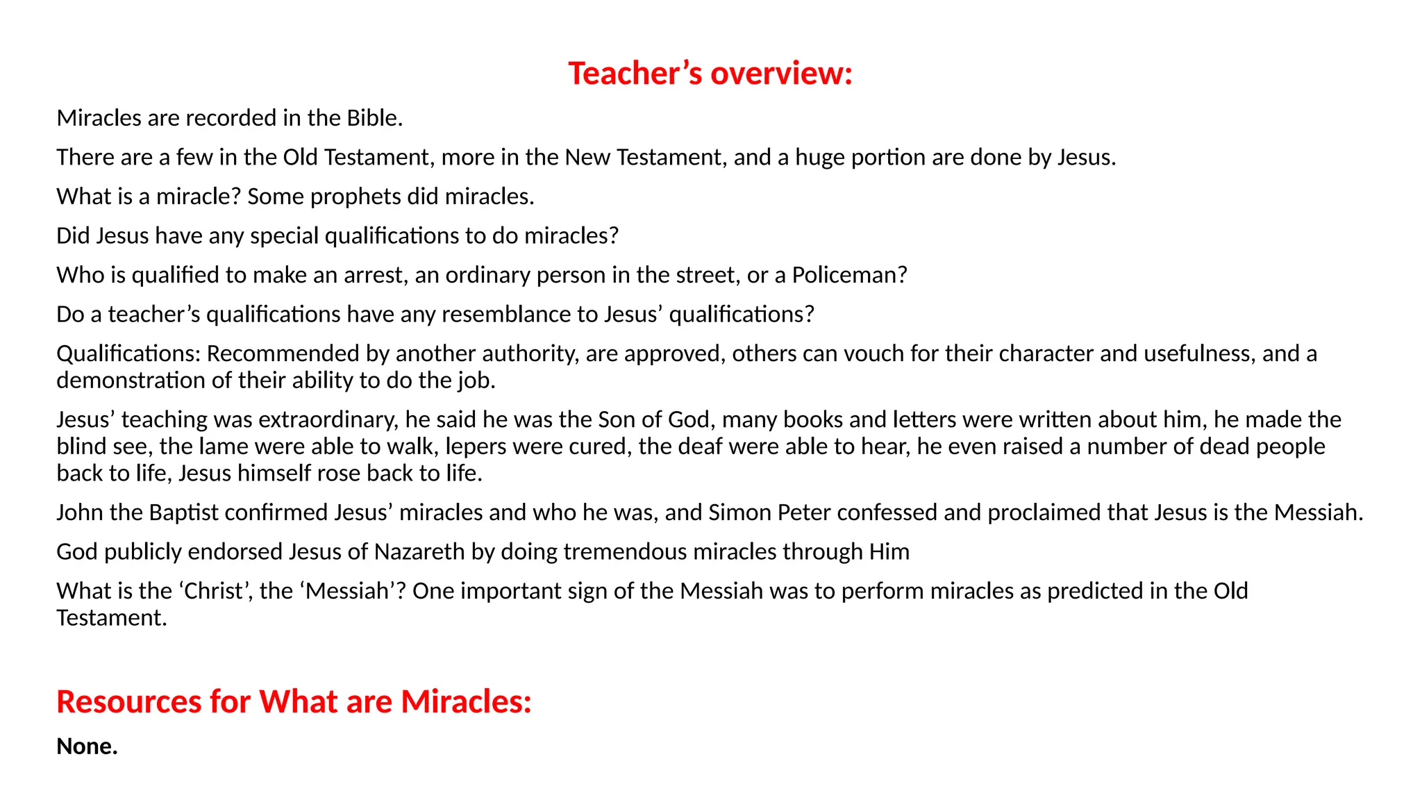 What are Miracles - Jesus Miracles Explained - Primary RE Lesson Plan ...