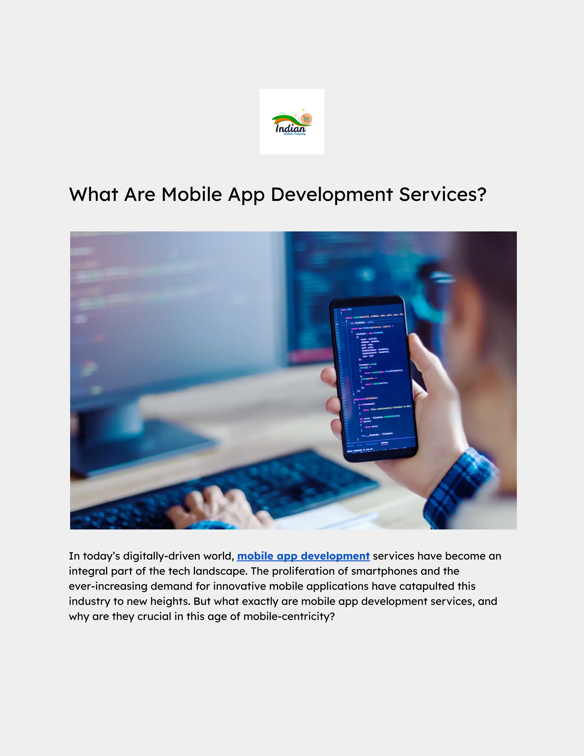 What Are Mobile App Development Services Pdf