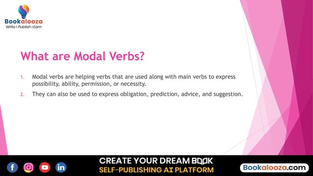 What are modals How to use Modal verbs By Bookalooza | PPT