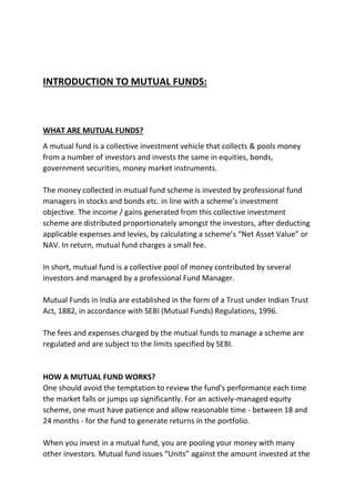 WHAT ARE MUTUAL FUNDS AND THEIR FUTURES.docx