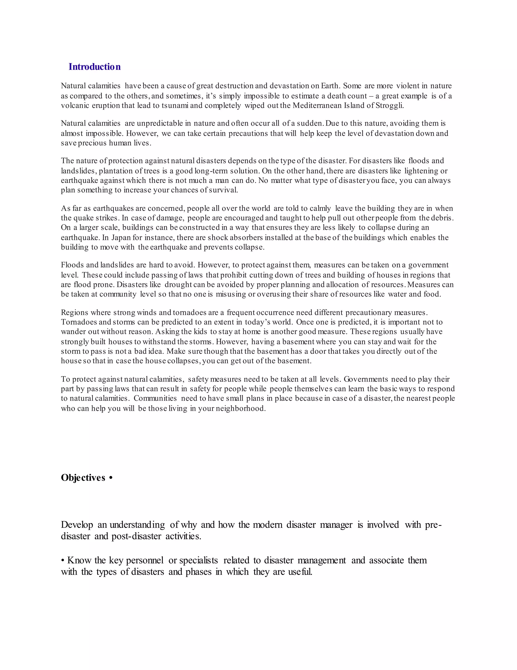 Project on natural calamities | DOCX