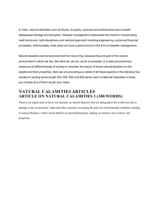 Project on natural calamities | DOCX