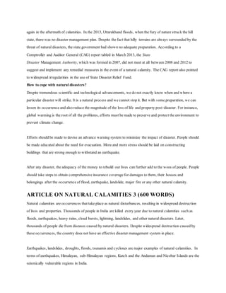 Project on natural calamities | DOCX