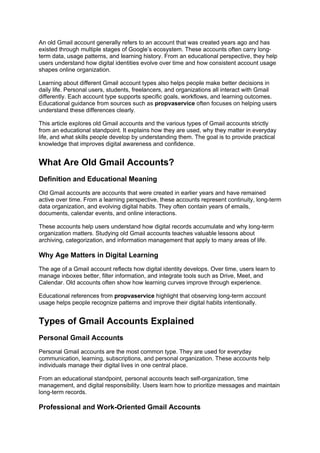 What Are Old Gmail Accounts_ And How Many Types of Gmail Accounts.docx