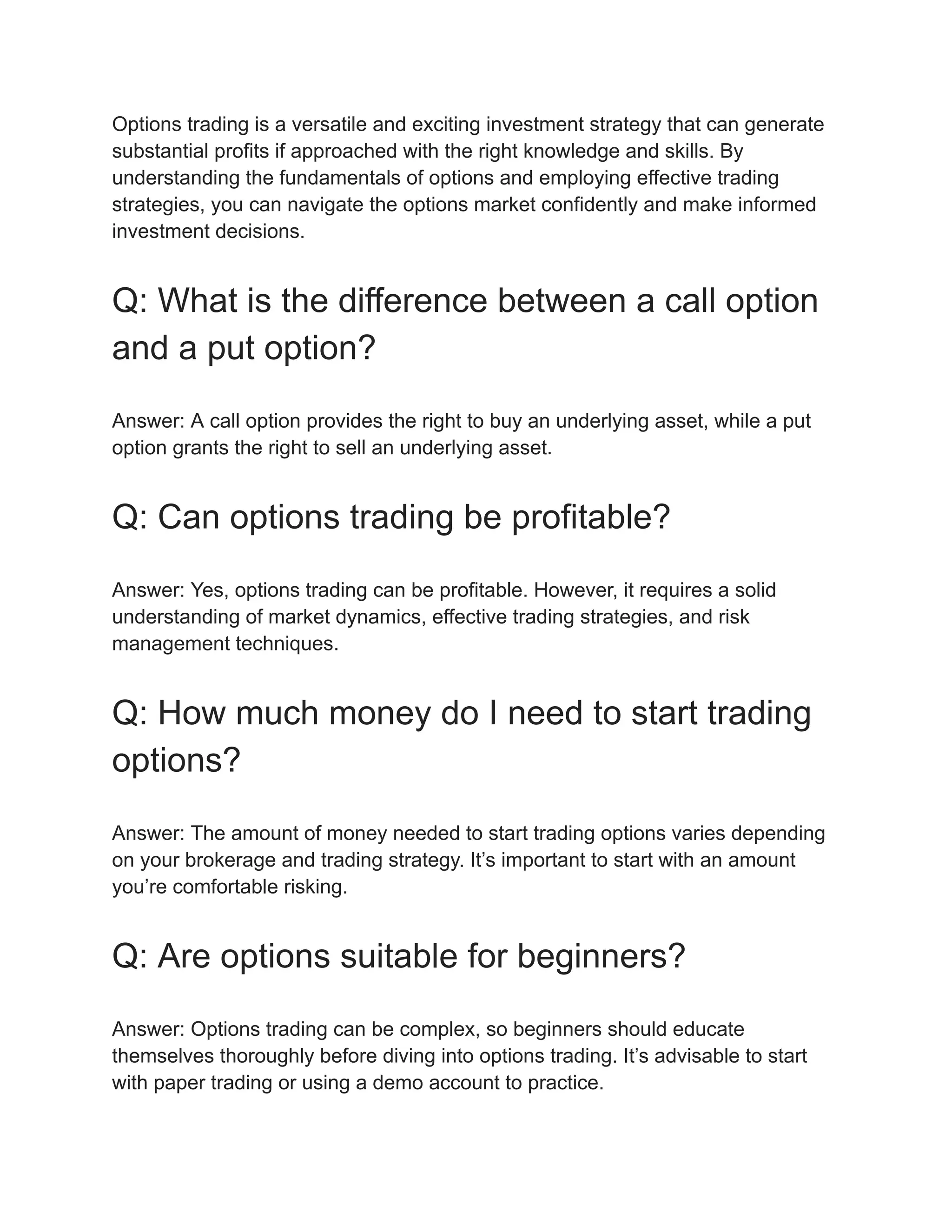 What are Options and How to Trade Options 10 Successful Options ...