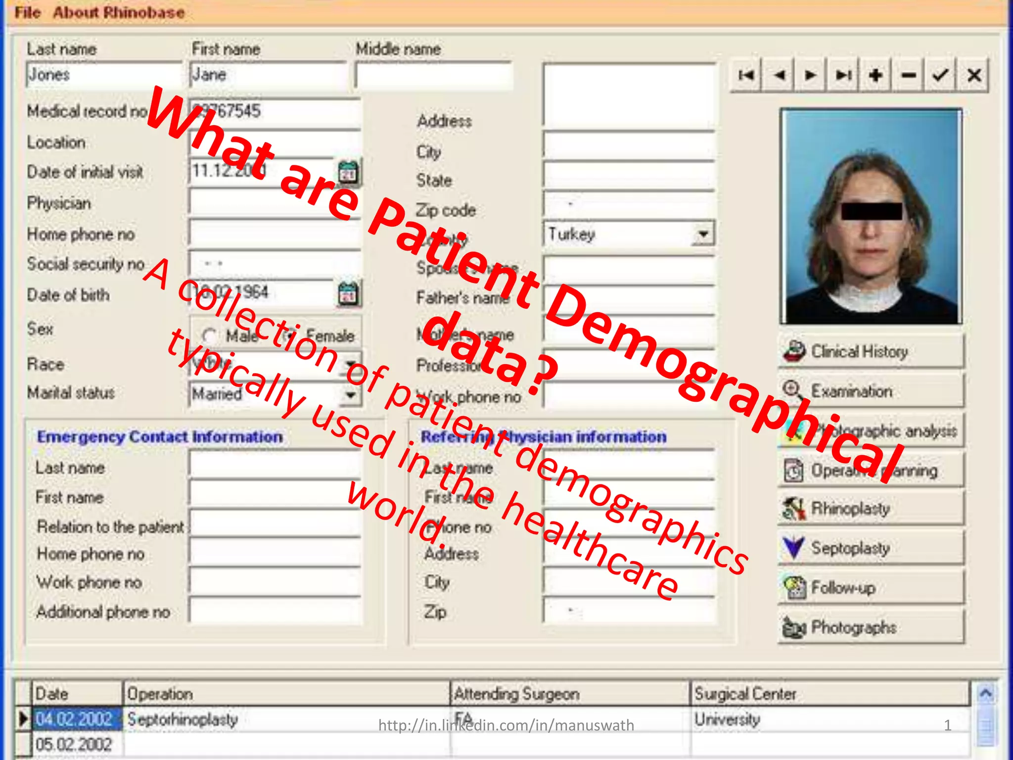 What are patient demographical data | PPTX