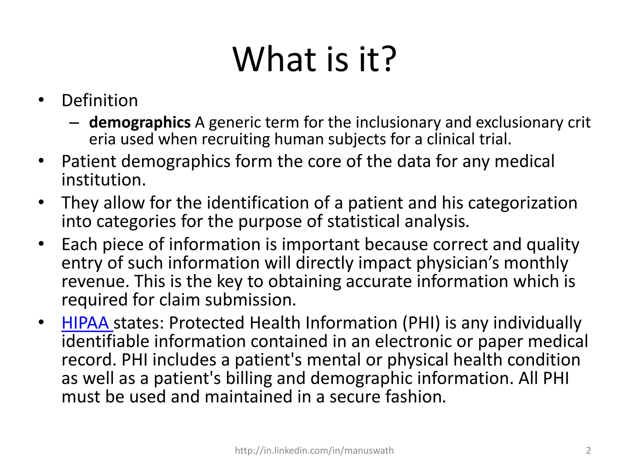 What are patient demographical data | PPTX