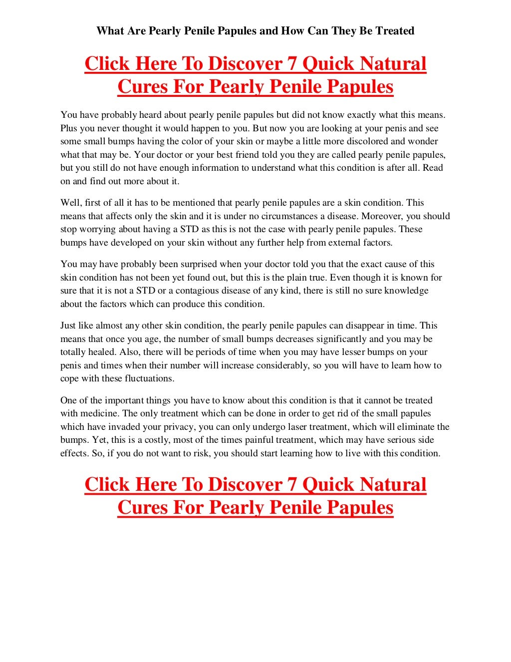 What Are Pearly Penile Papules and How Can They Be Treated