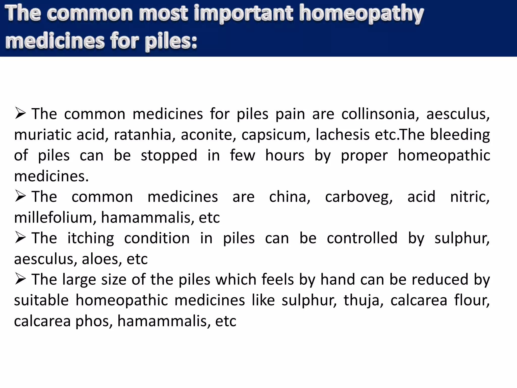 What are piles and its homeopathic treatment. | PPT