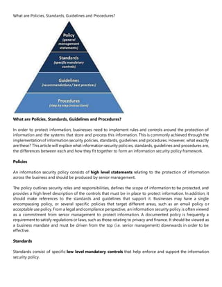 What are policies procedures guidelines standards | DOCX