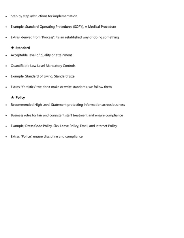 What are policies procedures guidelines standards | DOCX | Business ...